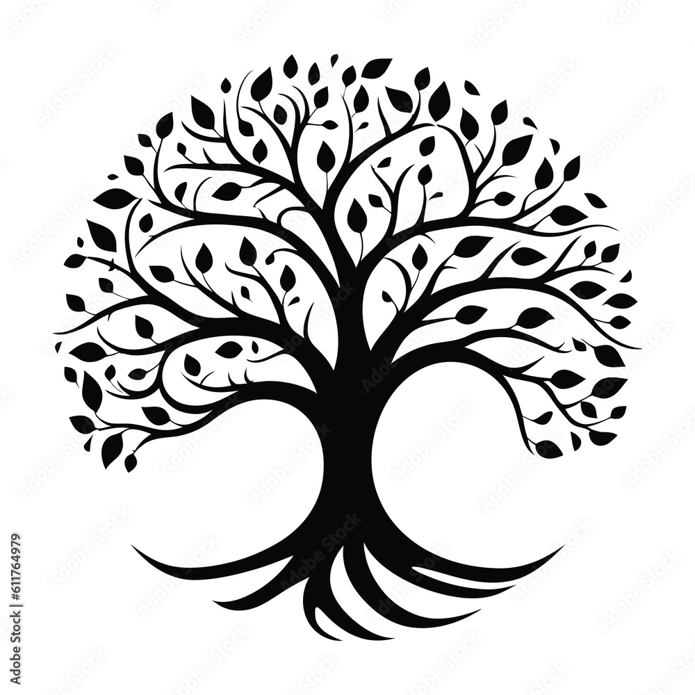 Celtic Tree of life decorative Vector ornament, Graphic arts, dot work ...