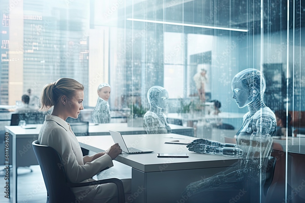 Illustrate the concept of artificial intelligence in a futuristic ...