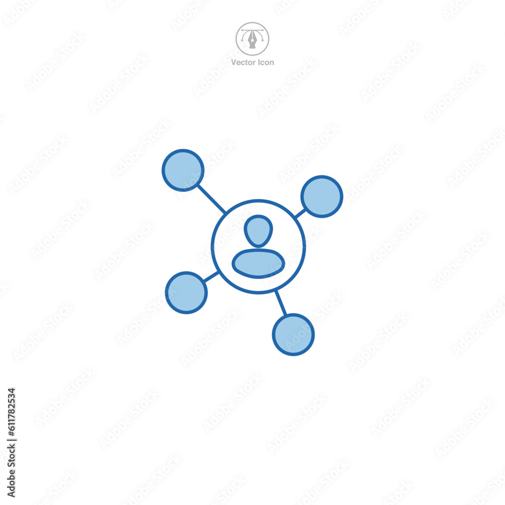 Network icon. A dynamic and interconnected vector illustration of a ...