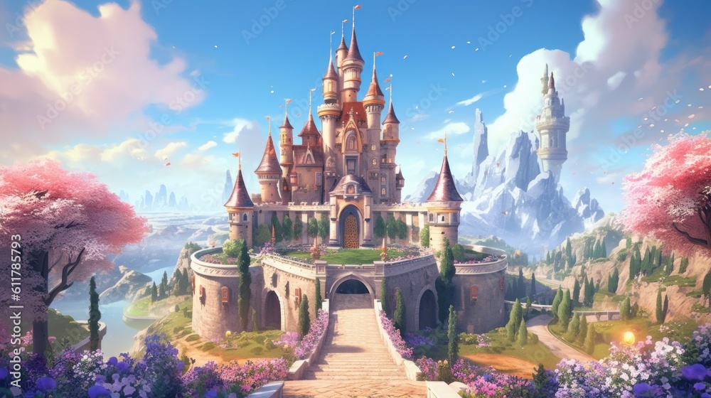 Grand and enchanting game art castle straight out of a fairy tale ...