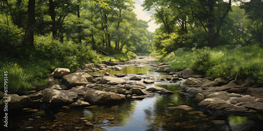 Timeless Flow - Witness the enduring nature of the brook as it flows ...