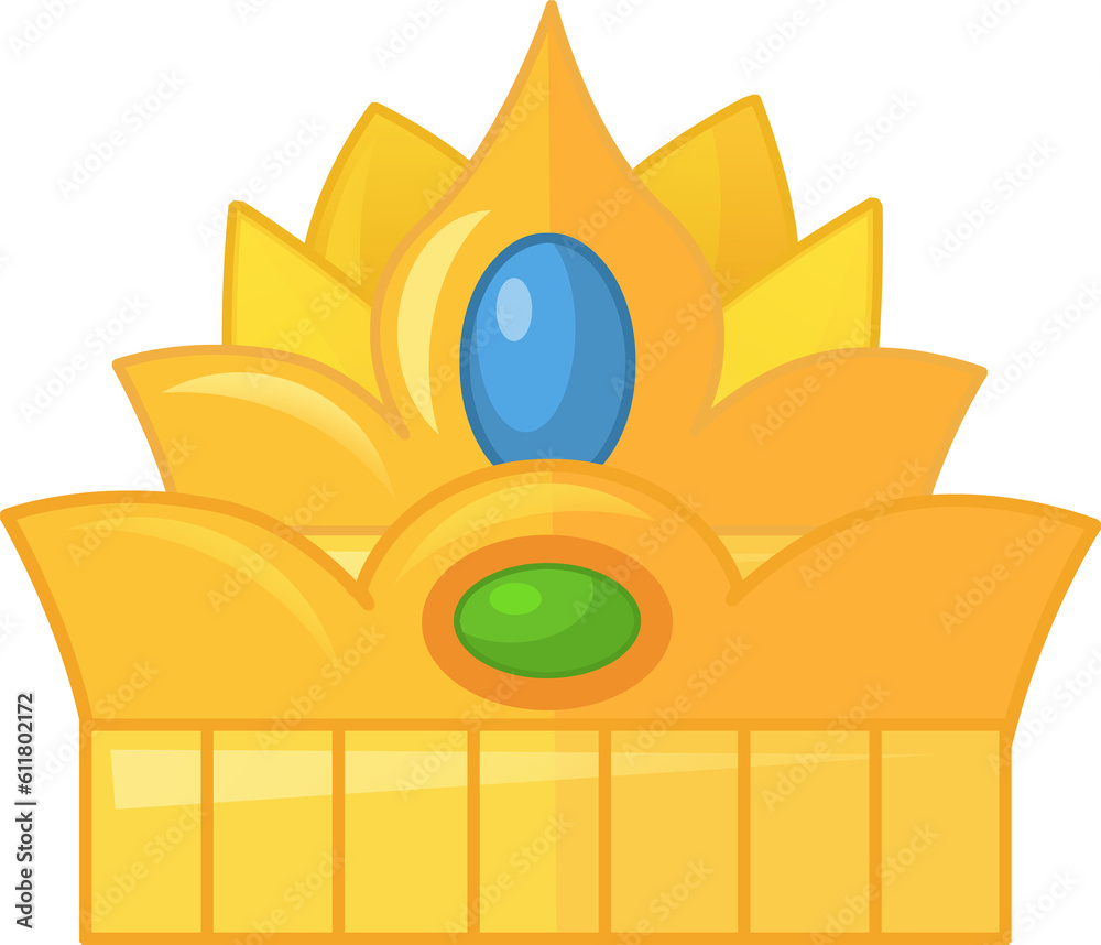 Cartoon colorful element royal crown isolated illustration for kids ...
