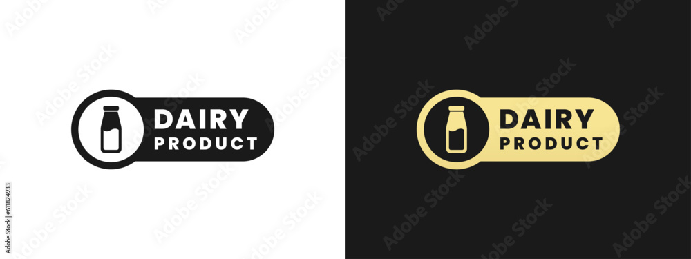 Dairy product label or Dairy product sign vector isolated in flat style ...