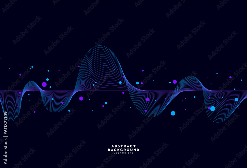 abstract sphere particle with ribbon wavy pattern space galaxy theme ...