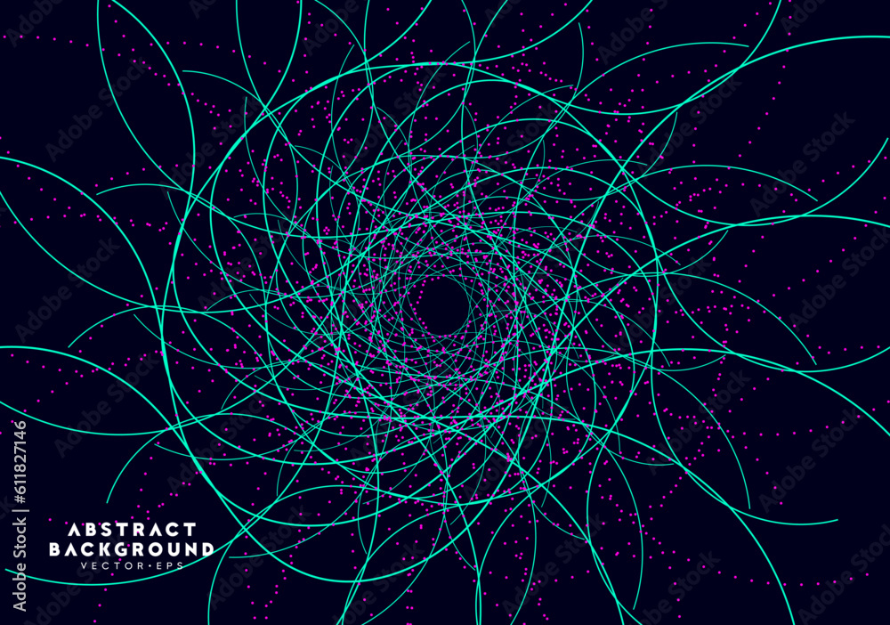 gun barrel spirral line pattern curve neon blue technology theme ...