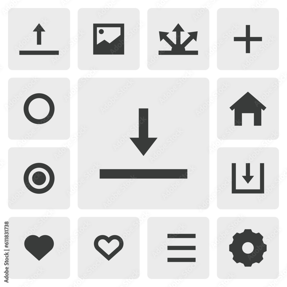 Vetor Do Stock Download Icon Vector Design Simple Set Of Smartphone App Icons Silhouette