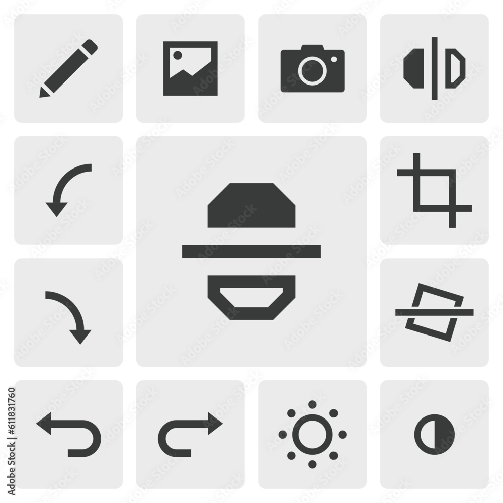 Flip vertical icon vector design. Simple set of photo editor app icons ...