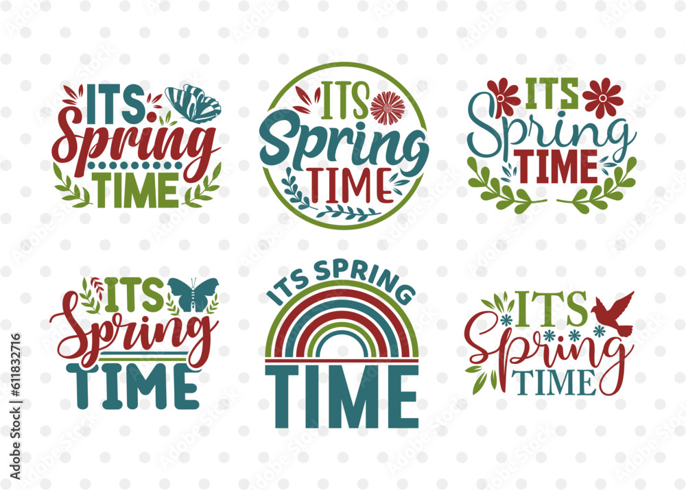 Vetor de Its Spring Time SVG Bundle, Welcome Spring Svg, Spring Svg ...