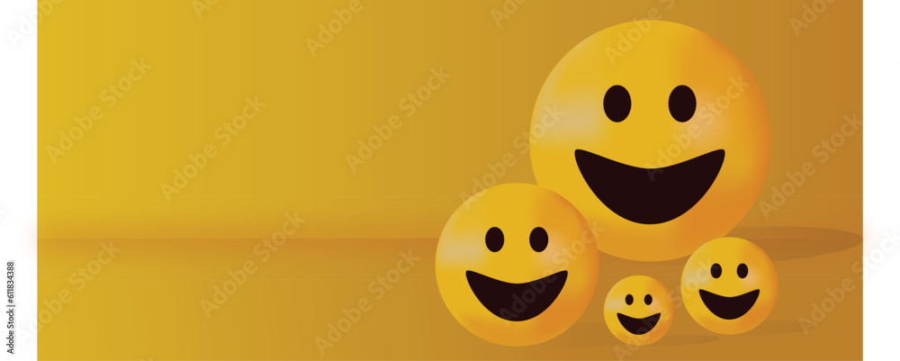 Vector smiley emoji banner Stock Vector | Adobe Stock