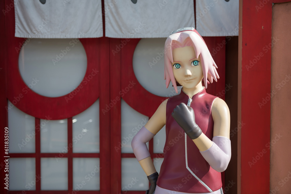 Sakura Haruno kunoichi at Naruto x Boruto Fuji Hidden Leaf Village Stock Photo | Adobe Stock