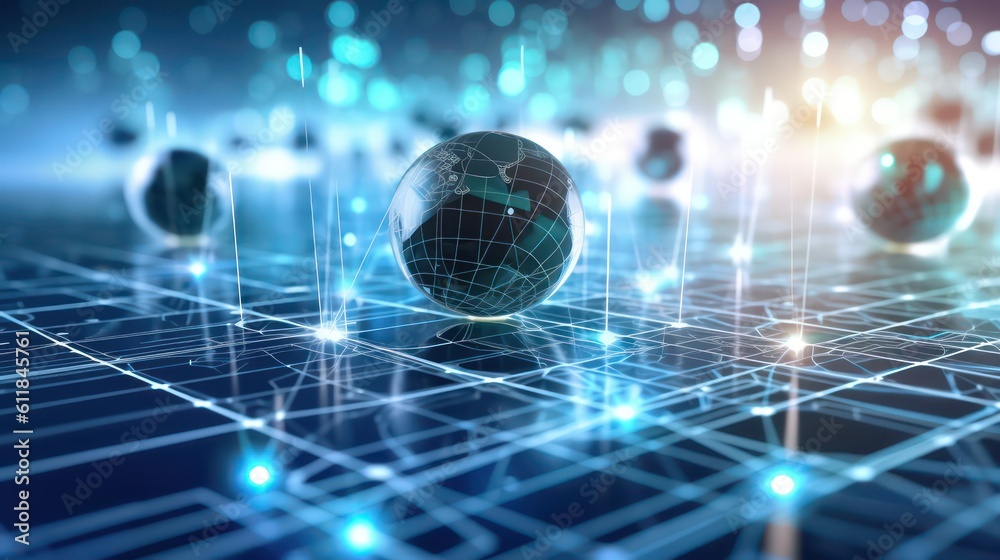 AI generated 3d image of world model with a global network light field ...