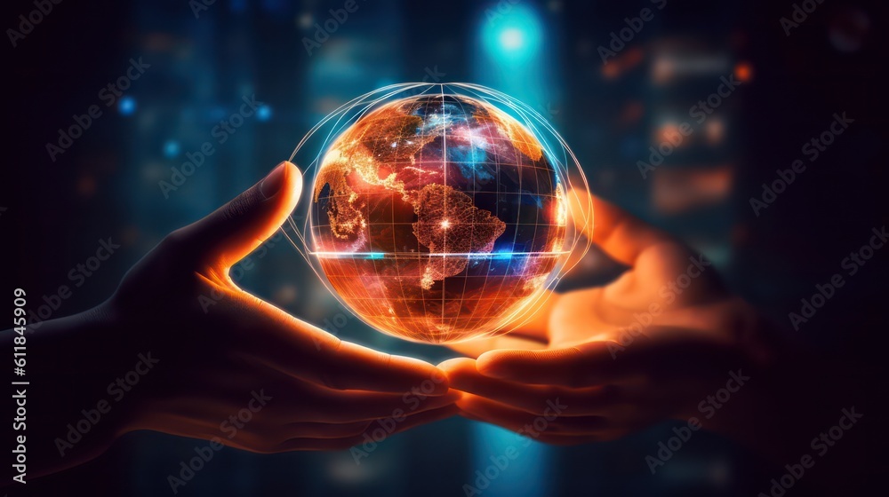 AI generated 3d image of world model with a global network light field ...