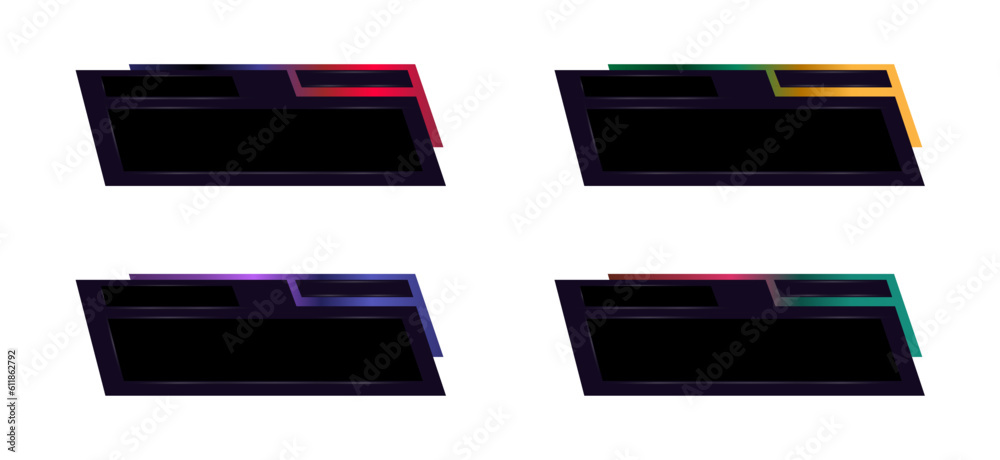 set collection of neon frame border for game, neon border design ...