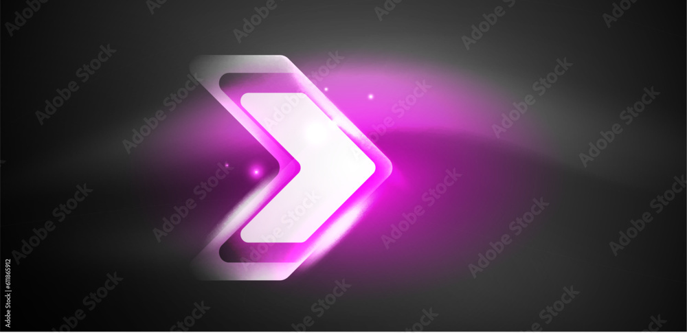 Neon speed arrow and line shapes background. Hi-tech concept with shiny ...