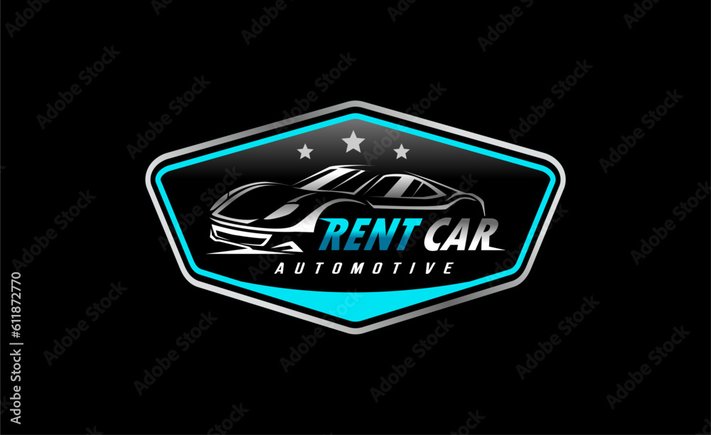rent car logo emblem isolated on black background modern style. Stock ...