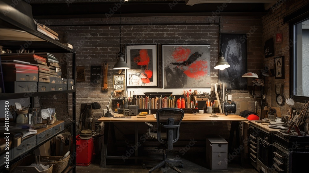 Inspiring office interior design Industrial style Studio space ...