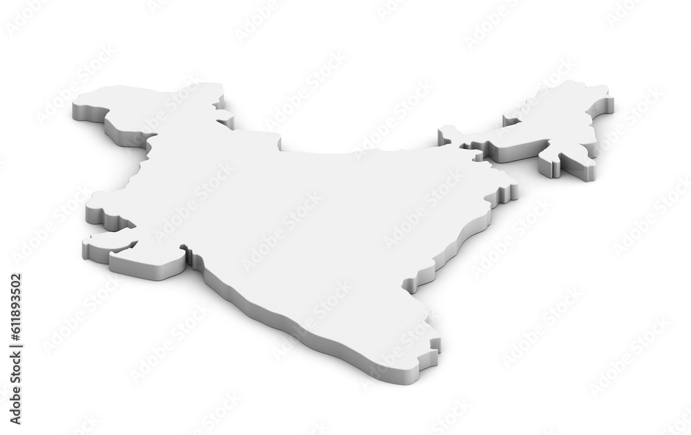 India Map 3d. Three-dimensional India map. India map 3d Illustration ...