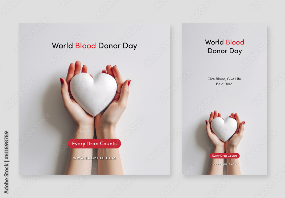 World Blood Donor Day Layout For Social Media With Generative Ai Stock ...