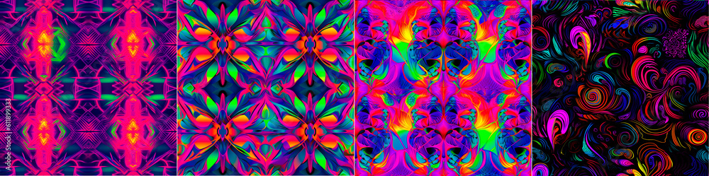 Features bright and attractive psychedelic patterns. Includes a neon ...