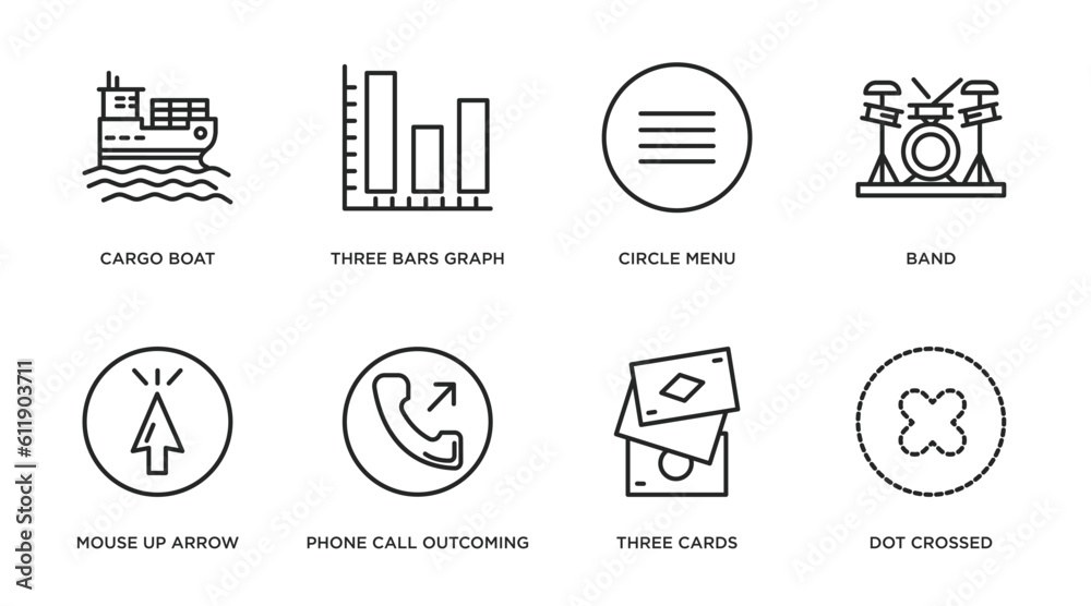 ultimate glyphicons outline icons set. thin line icons such as cargo ...