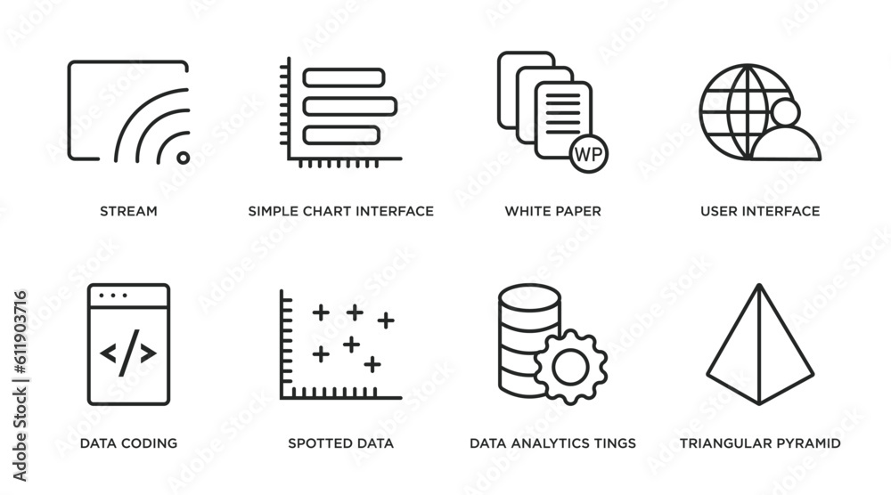 user interface outline icons set. thin line icons such as stream ... user interface outline icons set. thin line icons such as stream ...