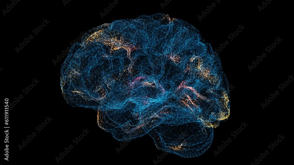 3D Brain Scan. Brain Scanning Interface. HUD Brain analyze. Medical ...