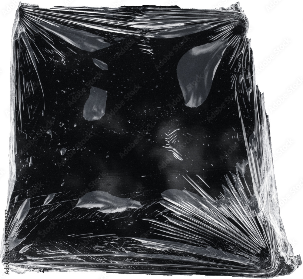 Stretched plastic film isolated photograph on transparent background ...