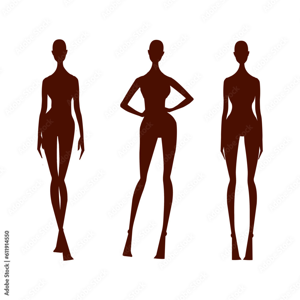 Full body female beautiful model walking pose with slim fit body suit ...