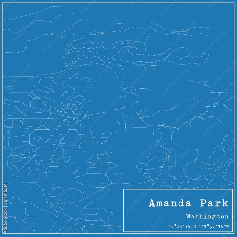 Poster Blueprint US city map of Amanda Park, Washington. – Wall Art ...