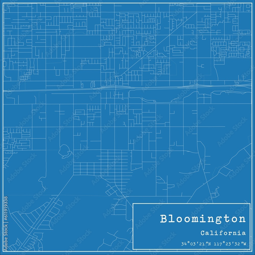 Fototapeta mapa świata dla dzieci Blueprint US city map of Bloomington ...