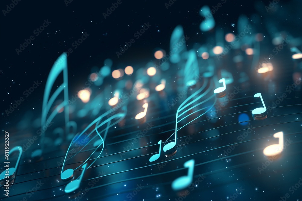 Illustration of a music note surrounded by multiple smaller notes ... Illustration of a music note surrounded by multiple smaller notes ...