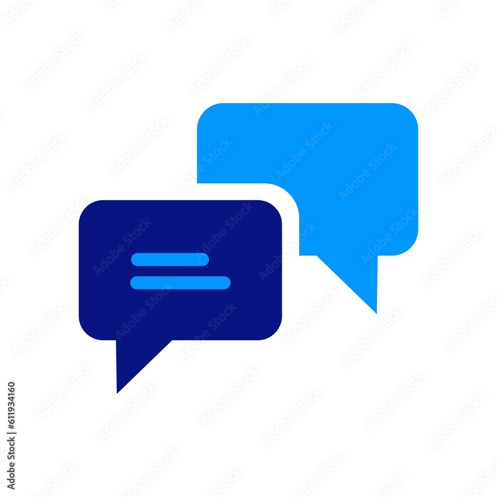 Vetor de Blue chat talk bubble. Contact us, Support. Chatbot ...