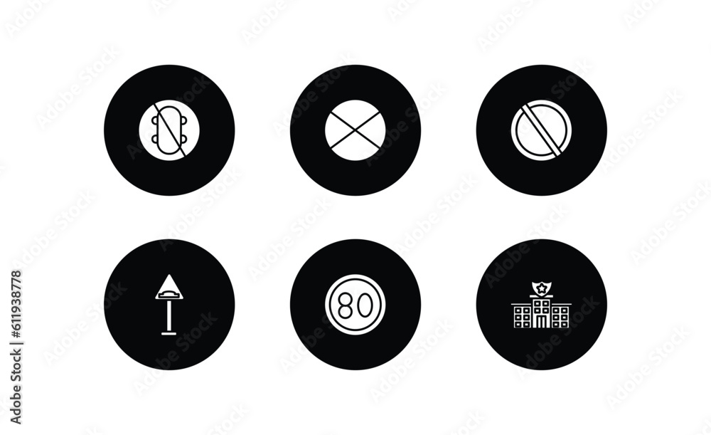traffic signs filled icons set. traffic signs filled icons pack ...