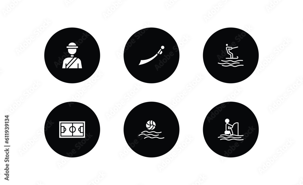 sports filled icons set. sports filled icons pack included pencak silat ...