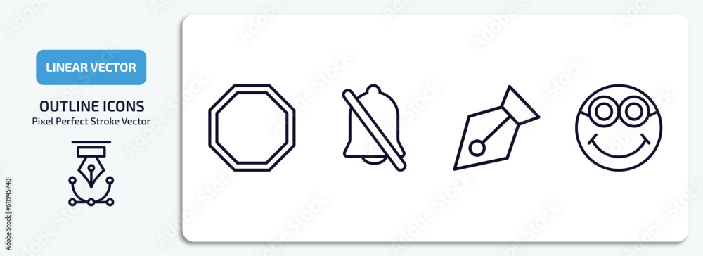user interface outline icons set. user interface thin line icons pack included eighties, disable ...