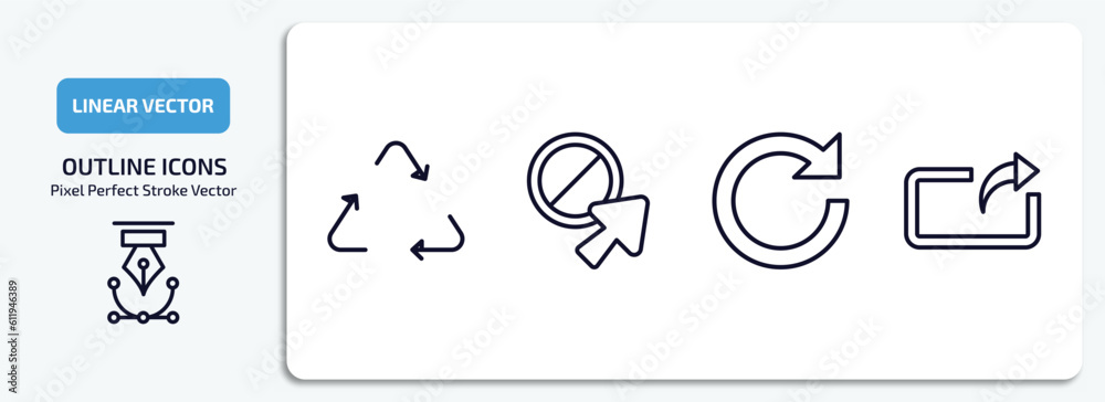 Vecteur Stock user interface outline icons set. user interface thin line icons pack included ...