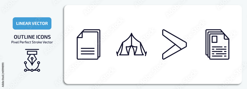 signs outline icons set. signs thin line icons pack included copying ...