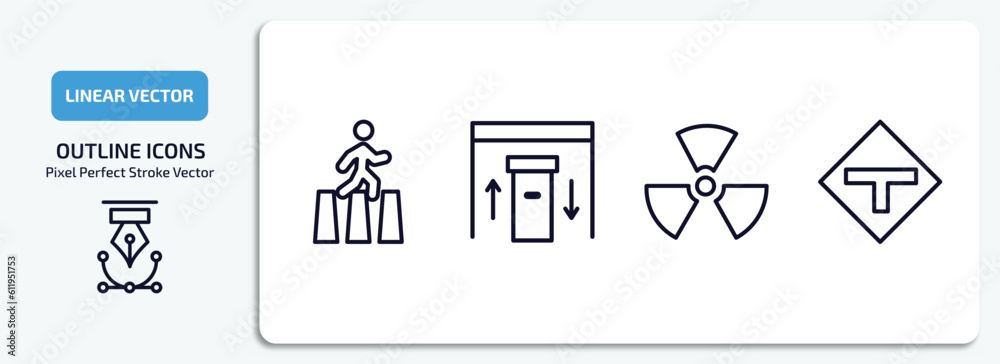 maps and flags outline icons set. maps and flags thin line icons pack ...