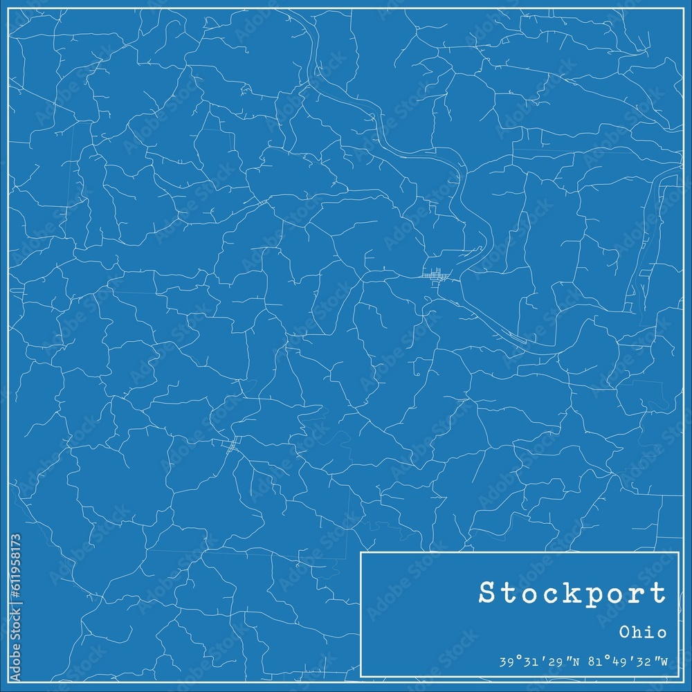Fototapeta mapa świata dla dzieci Blueprint US city map of Stockport ...