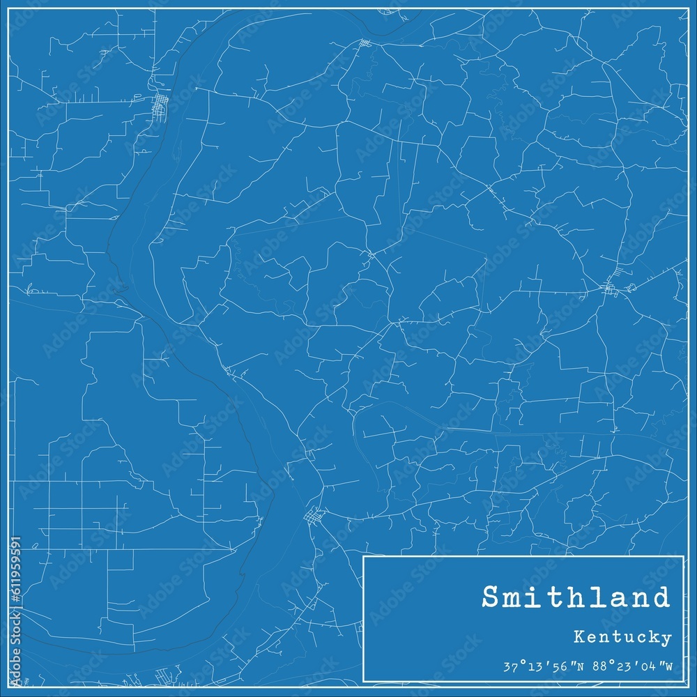 Fototapeta mapa świata dla dzieci Blueprint US city map of Smithland ...