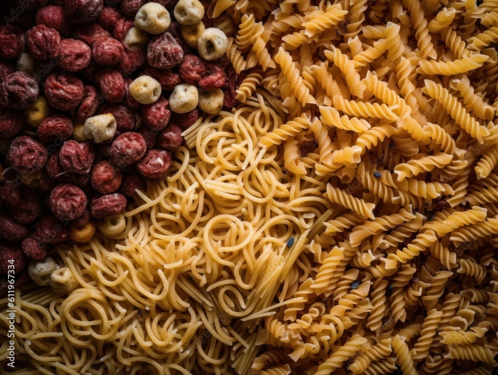 Dry Italian pasta background healthy food photo Top view created with ...