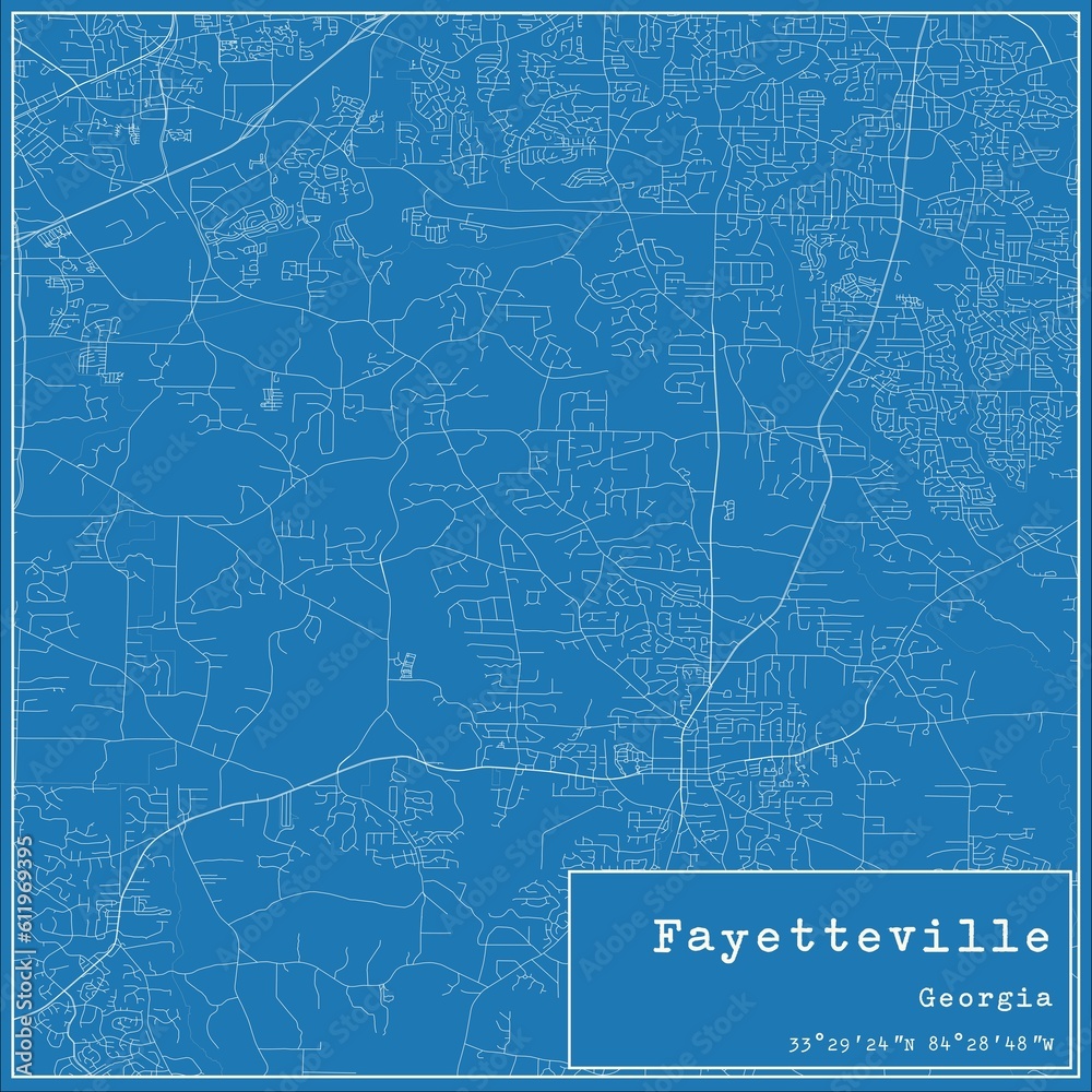 Fototapeta mapa świata dla dzieci Blueprint US city map of Fayetteville ...