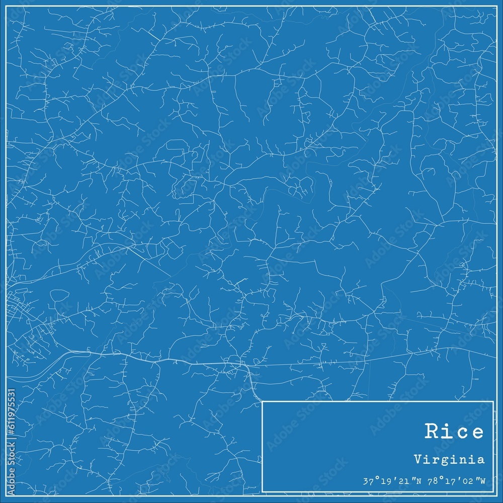 Fototapeta mapa świata dla dzieci Blueprint US city map of Rice ...