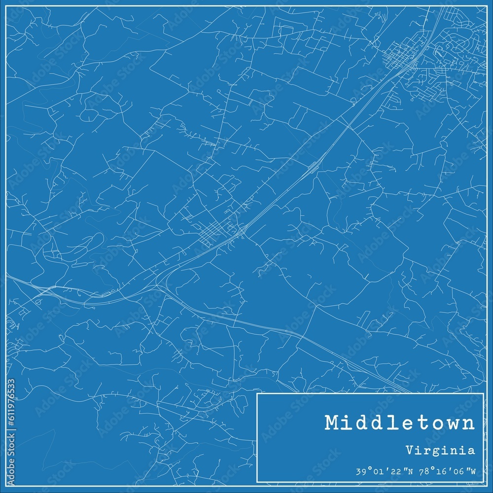 Fototapeta mapa świata dla dzieci Blueprint US city map of Middletown ...