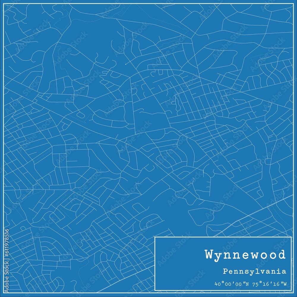 Fototapeta mapa świata dla dzieci Blueprint US city map of Wynnewood ...