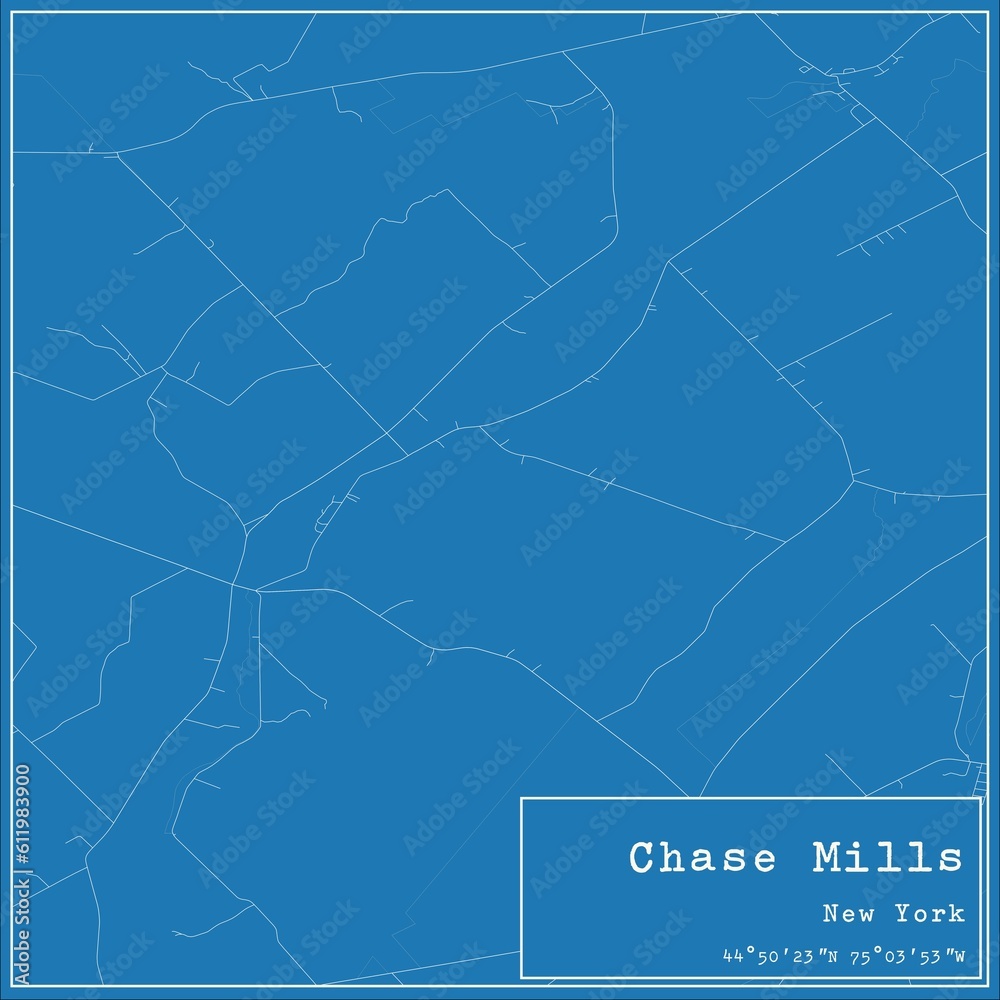 Fototapeta mapa świata dla dzieci Blueprint US city map of Chase Mills ...