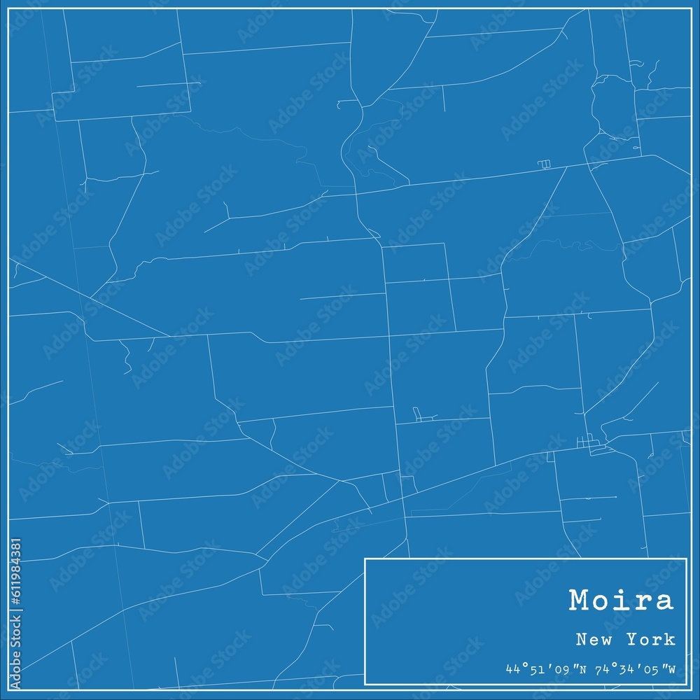 Fototapeta mapa świata dla dzieci Blueprint US city map of Moira, New ...