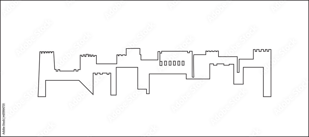 Continuous line drawing of Oman skyline vector illustration Stock ...