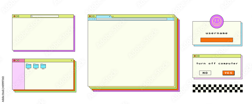 Set illustration of computer. illustration of a set of banners. Web ...