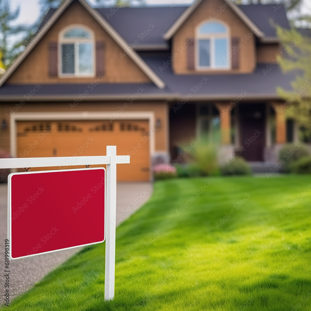 Red Crimson Blank Yard sign for Real Estate Agent info. House for sale ...
